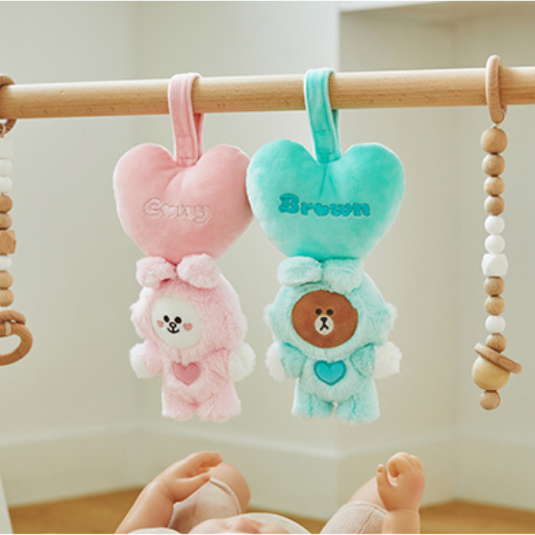 Line Friends infant - happy rabbit year musical pull toy melody doll ...