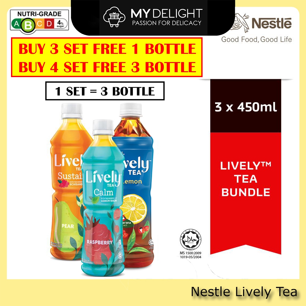 (3 Bottle x 450ml) Nestle Lively Fruit Tea MyDelight Nong Fu Spring ...