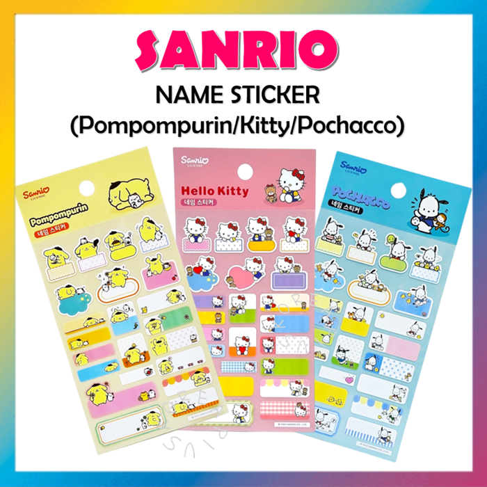 [SANRIO] NAME STICKER (Pompompurin/Kitty/Pochacco) | Shopee Malaysia