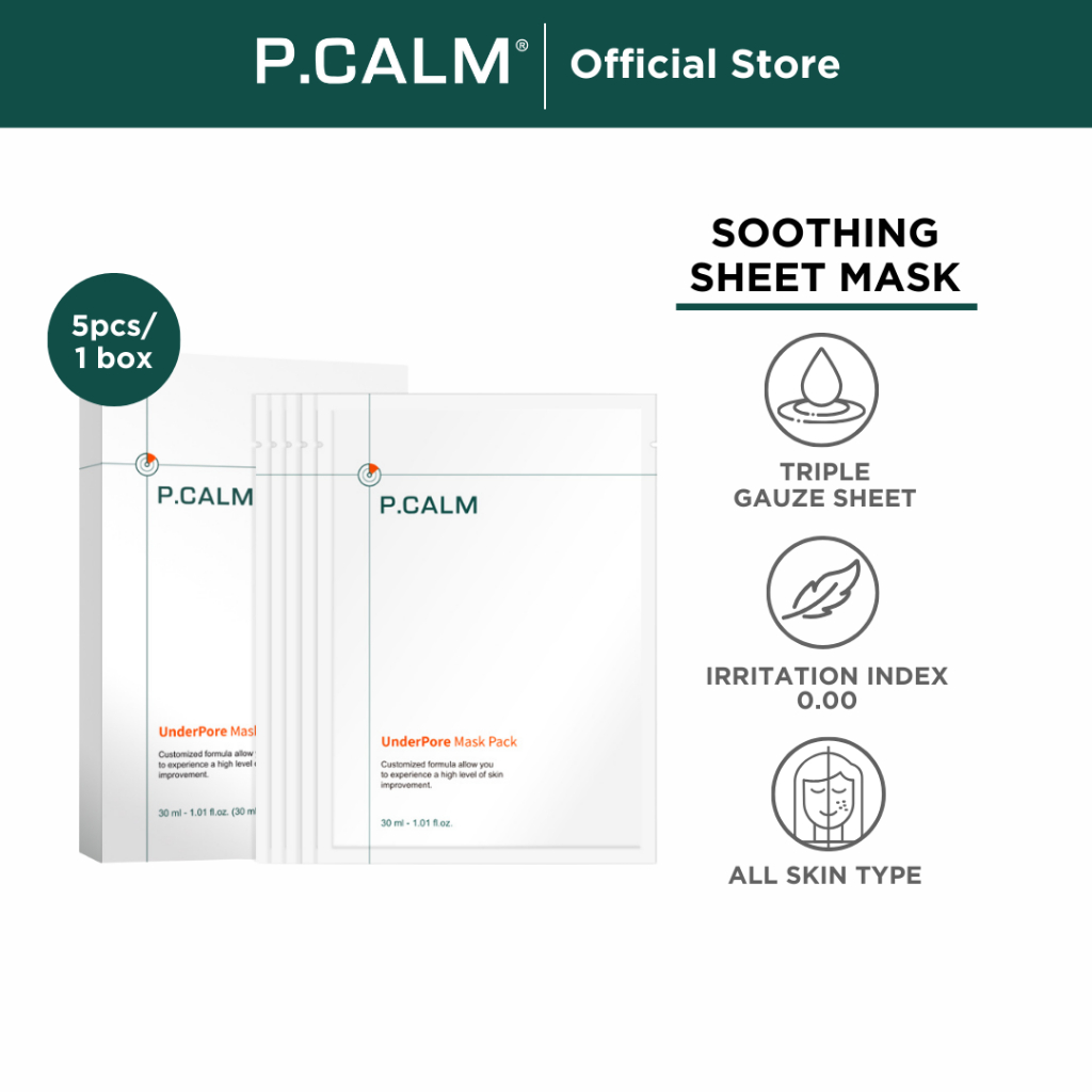[P.CALM] UnderPore Sheet Mask (5 PCS/1 BOX) | Shopee Malaysia