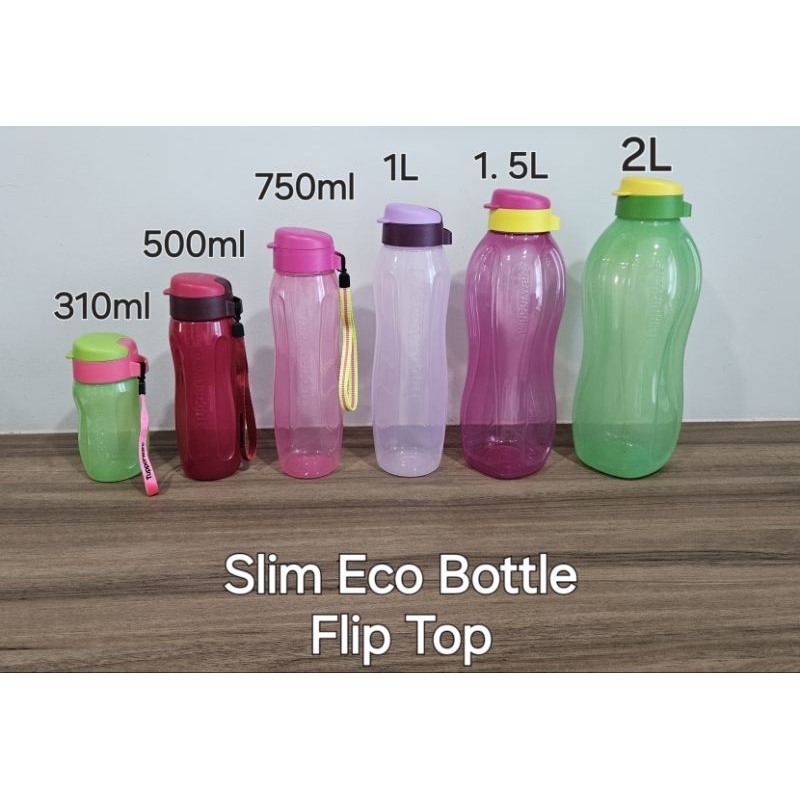 Tupperware Eco Bottle 310ml, 500ml, 750ml, 1L, 1.5L or 2L Flip Top (1) assorted colors available ...
