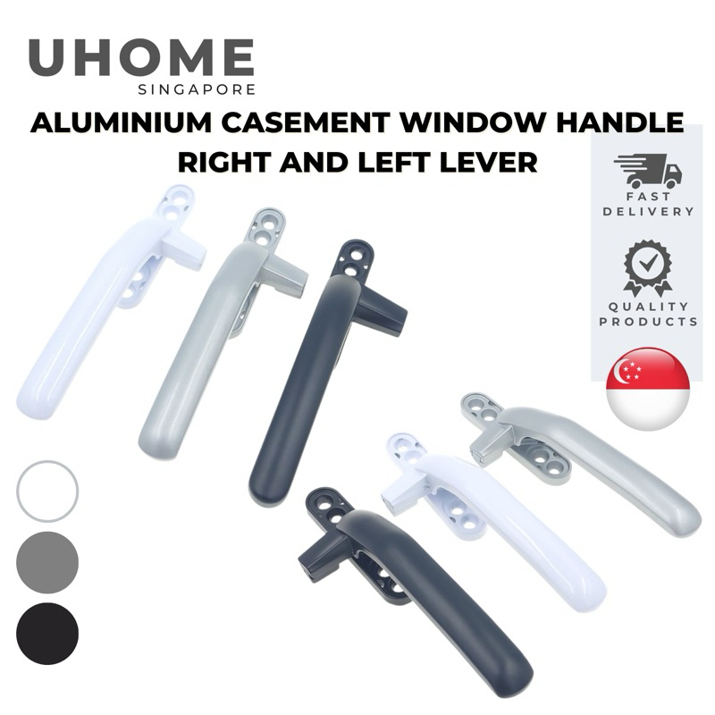 Aluminium Casement Window Handle Round Lever Left/Right In 3 Colours ...