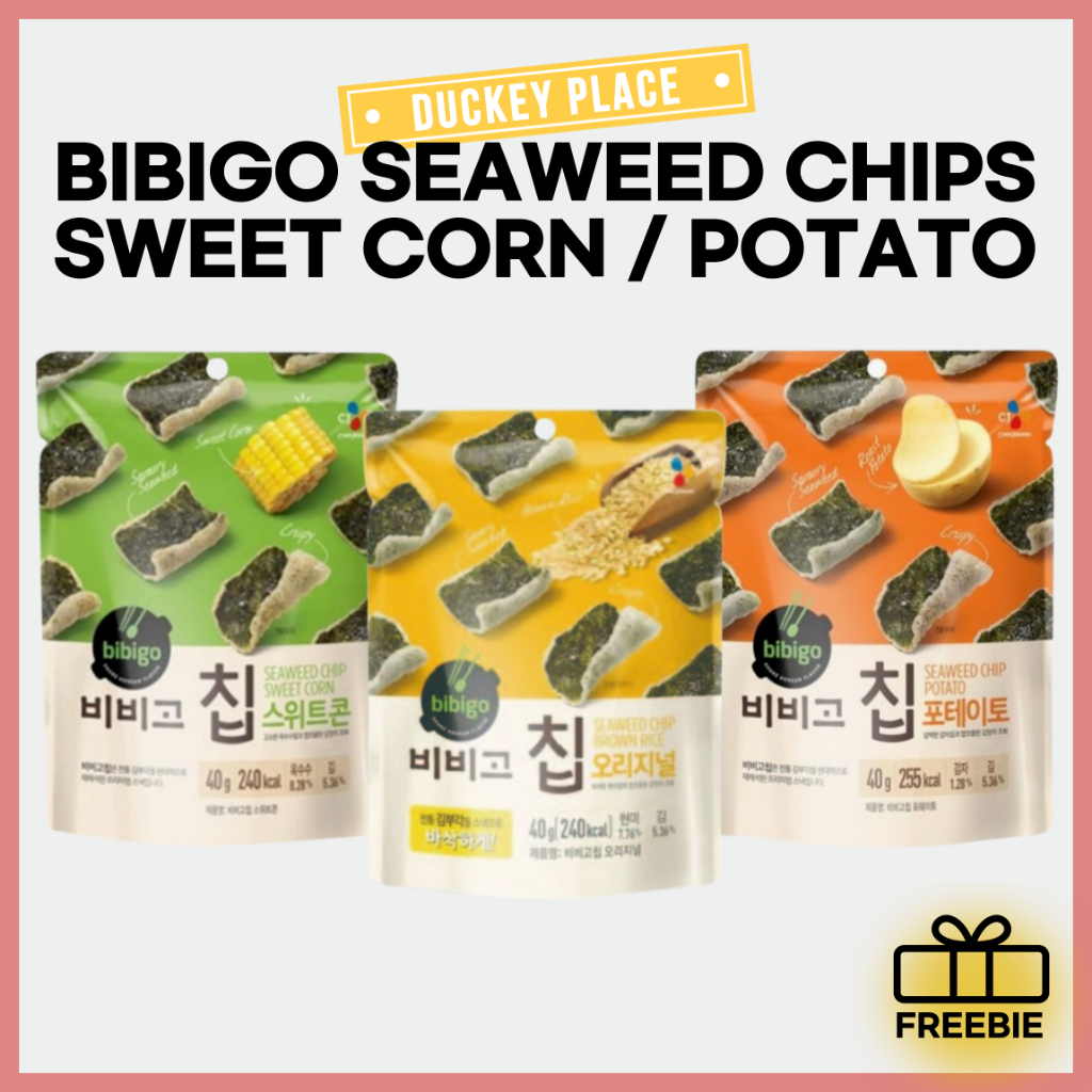 Bibigo Seaweed Chips 40g Crispy Snacks Original Sweet Corn Potato ...