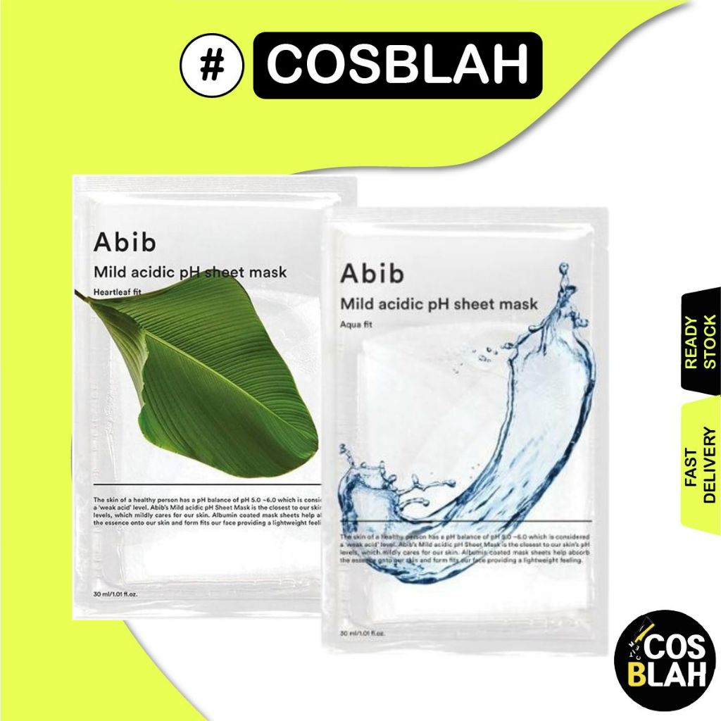 Abib Mild Acidic pH Sheet Mask - Aqua Fit / Heartleaf Fit (10ea ...