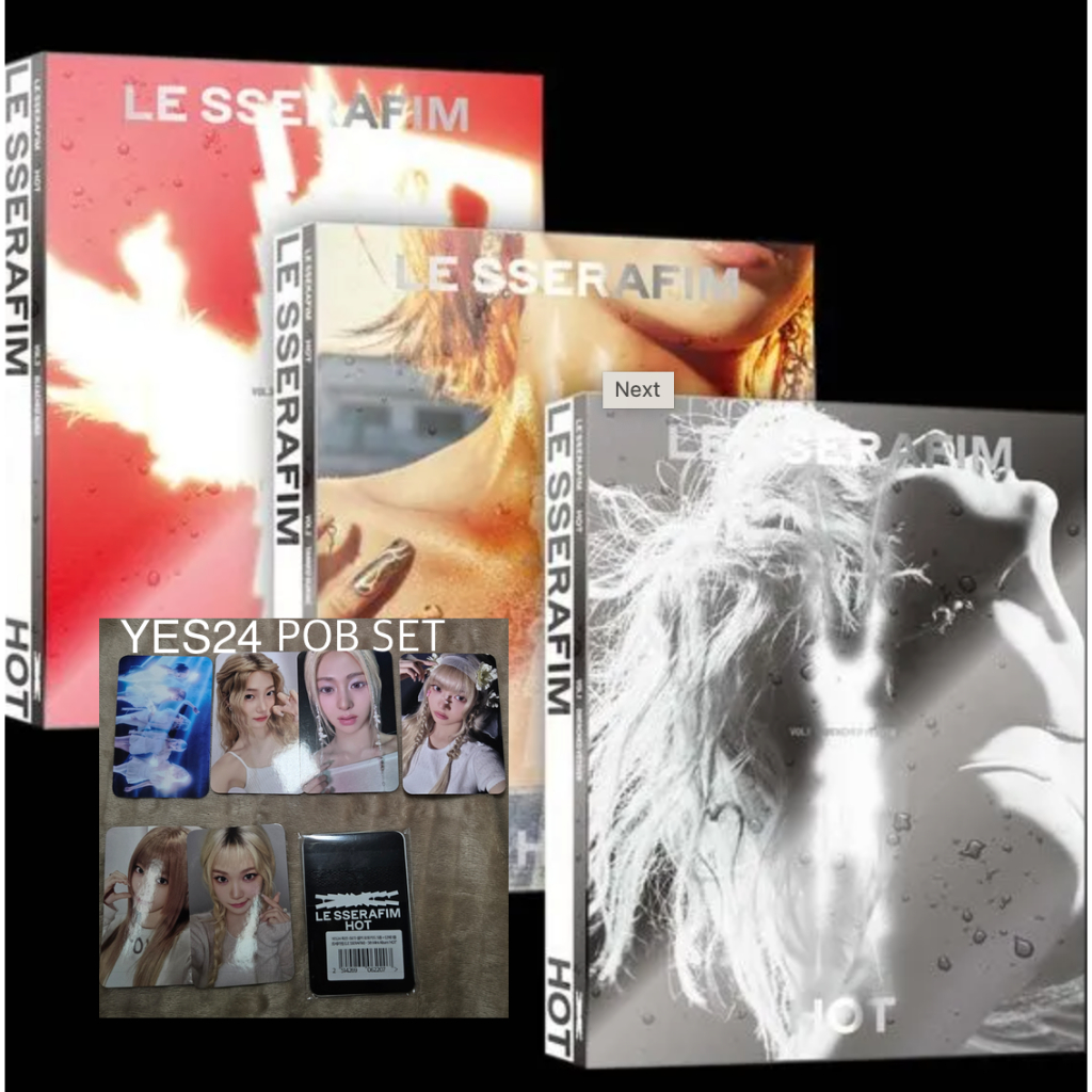 [YES24 POB SET] LE SSERAFIM HOT Mini Album Vol. 5, 3 Versions Set with Photocard, CD, Booklet ...
