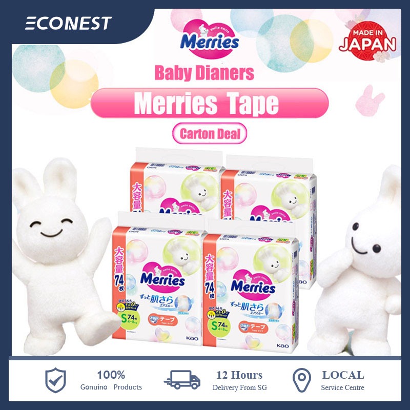 Merries Baby Diapers Tape&Pants Large Giant Pack S-XXL - 2025 Version ...