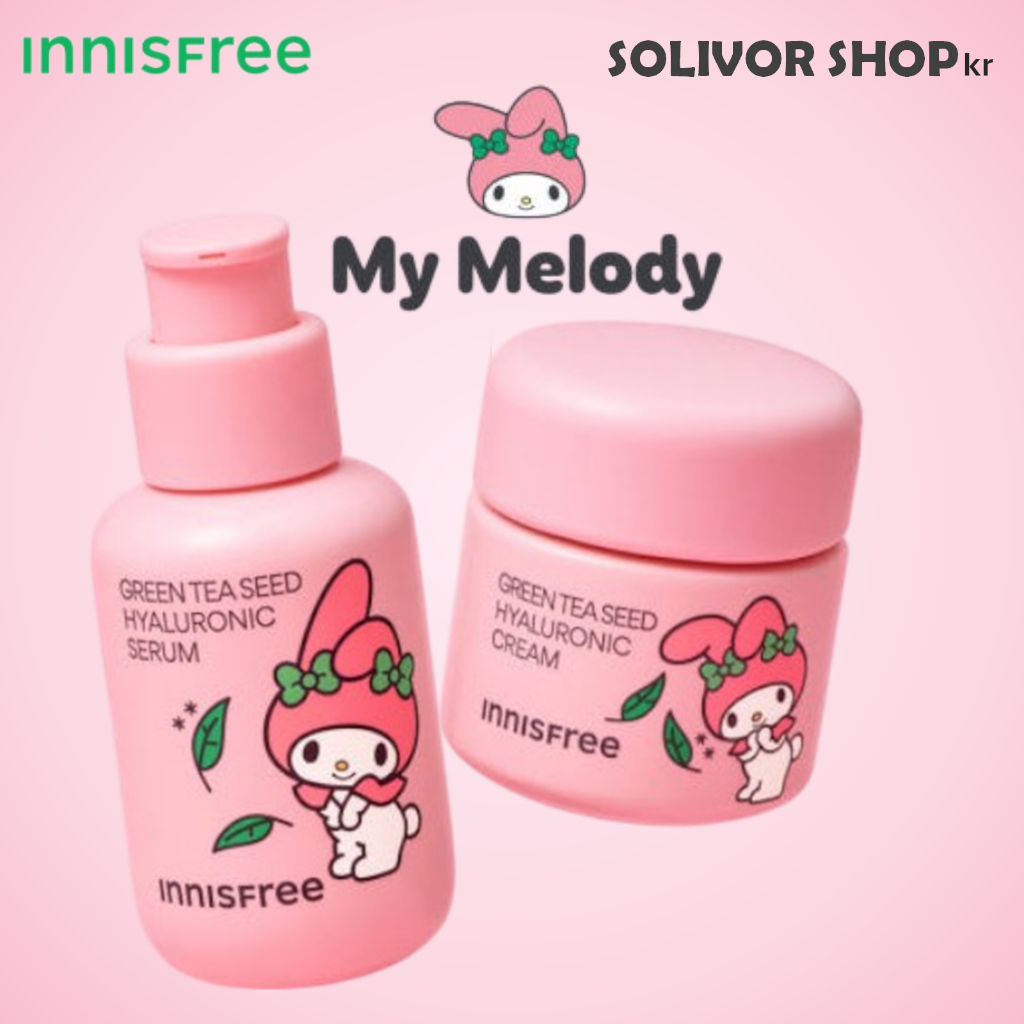 [INNISFREE X MY MELODY] Green Tea Seed Hyaluronic Acid 2set (Serum 80ml + Cream 50ml) | Shopee ...