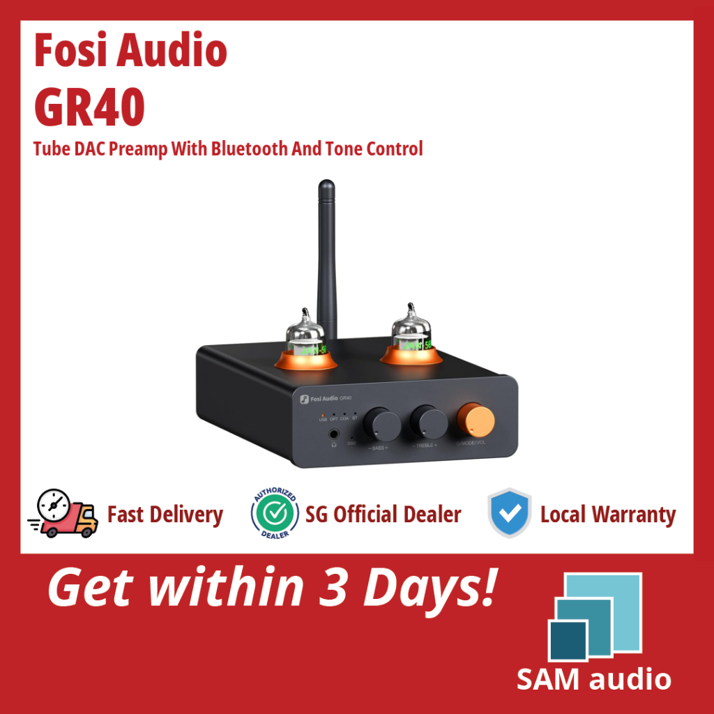 [ SG] FOSI AUDIO GR40 Tube DAC Preamp With Bluetooth And Tone Control ...