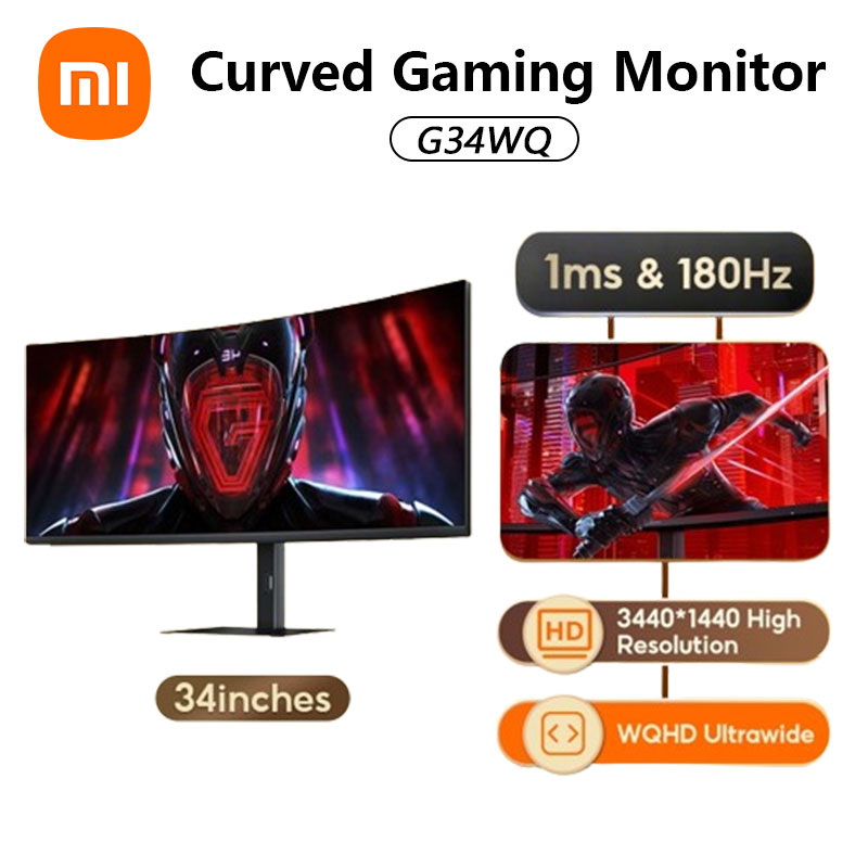 Xiaomi Redmi Curved Monitor 34 inch Full HD 180Hz Gaming Surface Wide ...
