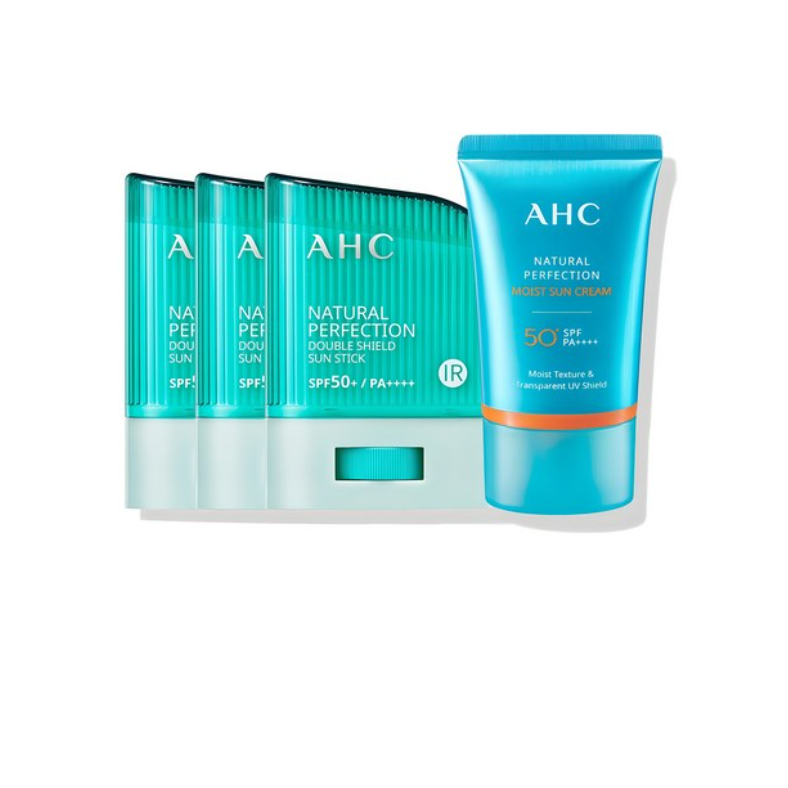 AHC Double Shield Sun Stick Set (SPF50+ / PA++++) 14g x 3 Sun Stick + 50ml Sun Cream | 1 Set ...
