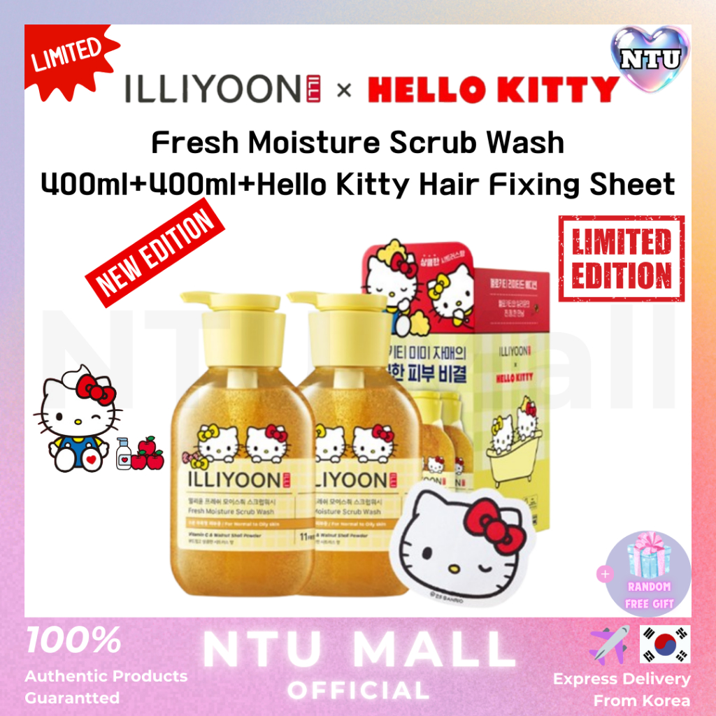 [ILLIYOON x Hello Kitty] New Fresh Moisture Scrub Wash 400ml+Hello ...