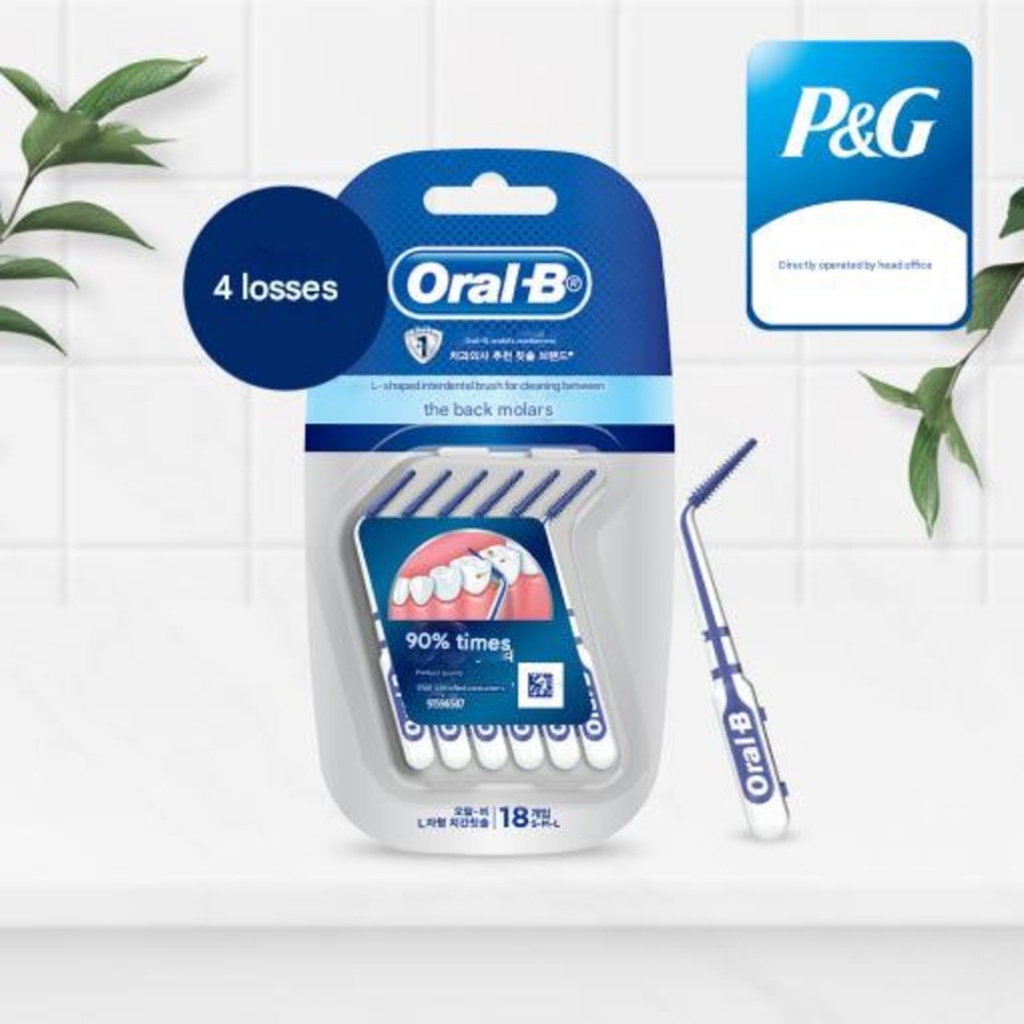 Oral-B L-Shaped Interdental Brushes 18 Pieces 4 Pack | Shopee Malaysia