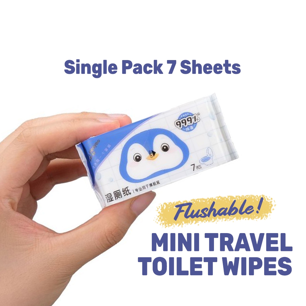 [SG Seller $0.79 ONLY] Deeyeo Flushable Mini Wet Toilet Wipes 7 Sheets ...