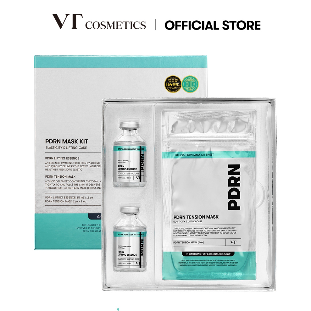 [VT] PDRN Mask Kit (Essence 35ml*2ea & Mask Sheet 2ea) Skin lifting, Chitosan Mask, Wrinkle ...