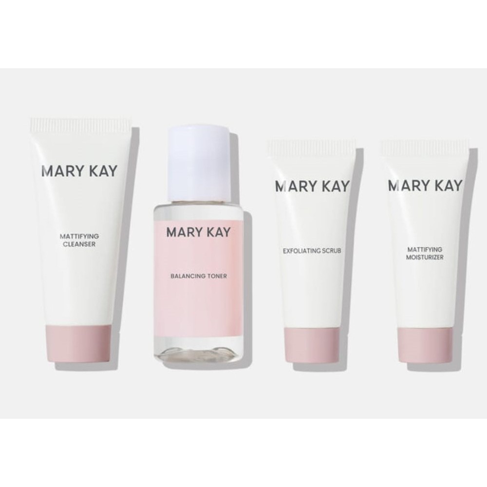 Mary Kay Mattifying Go Set Cleanser Scrub Toner Moisturizer Set of 4 ...