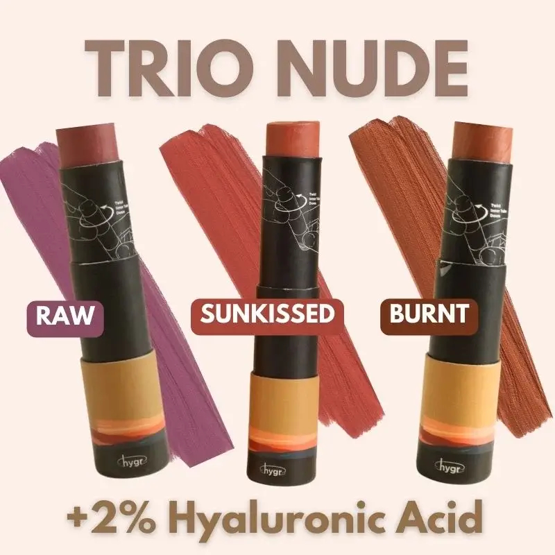 HYGR Natural Tinted Lip Balm Trio Bundle (INCLUDE SHADE 3 IN SELLER ...