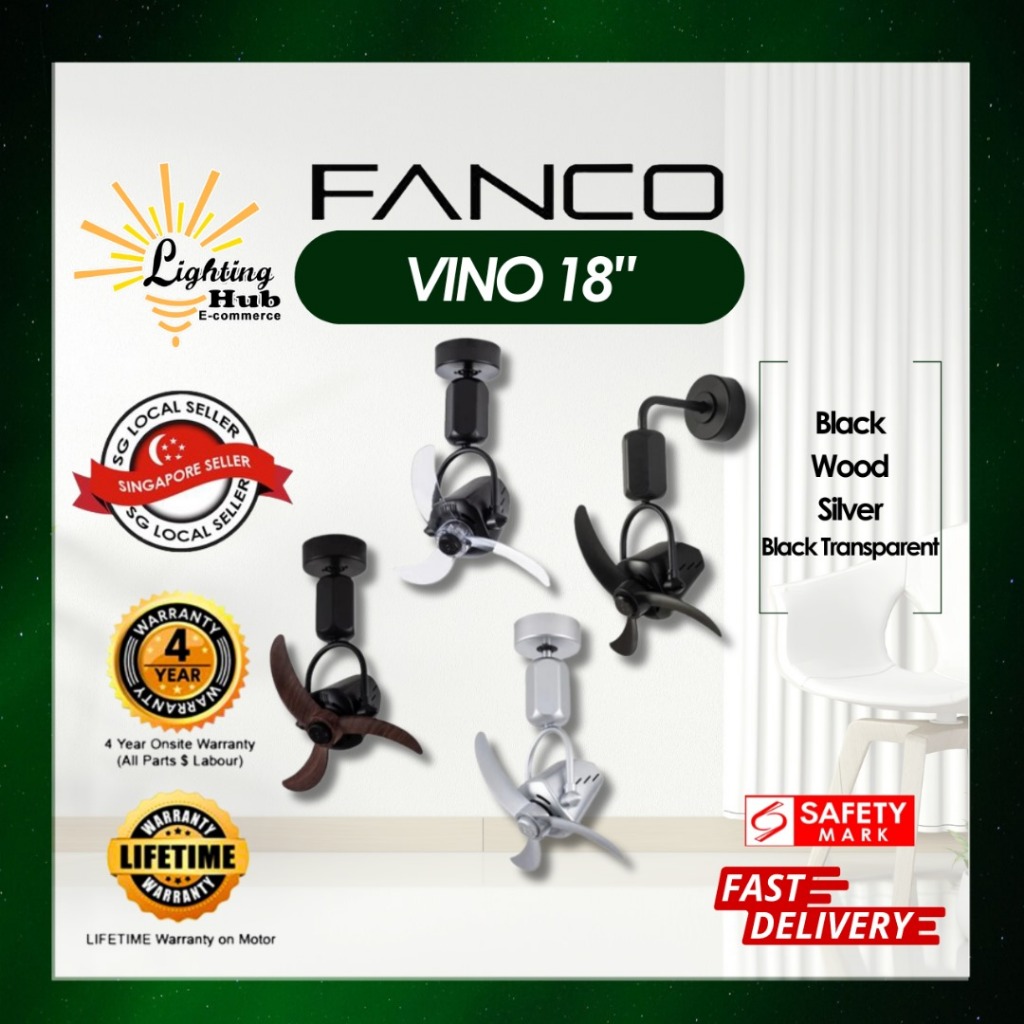 (WITH AFFORDABLE INSTALL) FANCO VINO Wall Fan 18 inch / Perfect Silent ...