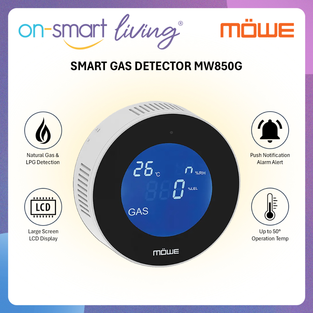 MOWE Gas Detector MW850G - Natural Gas & LPG Detection, 85dB Alarm ...