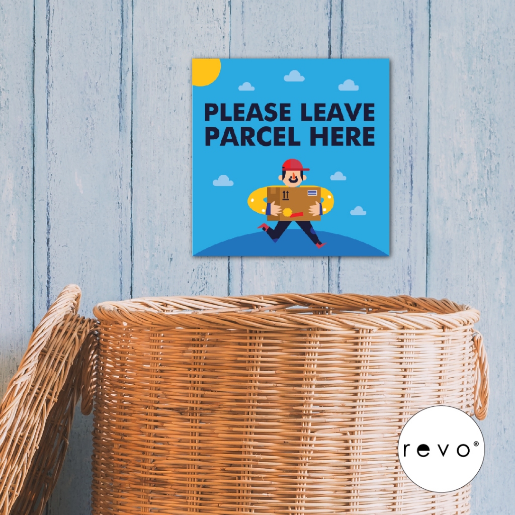 PLEASE LEAVE PARCEL HERE SIGN/SIGNAGE | 80mm x 80mm | DELIVERY SIGN ...