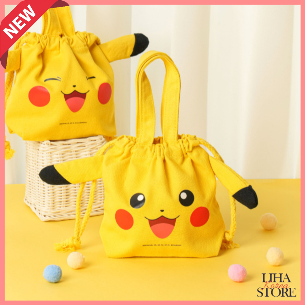 Pokemon Pouch Pikachu Handle String Pouch Pocket Cartoon Coin purse ...