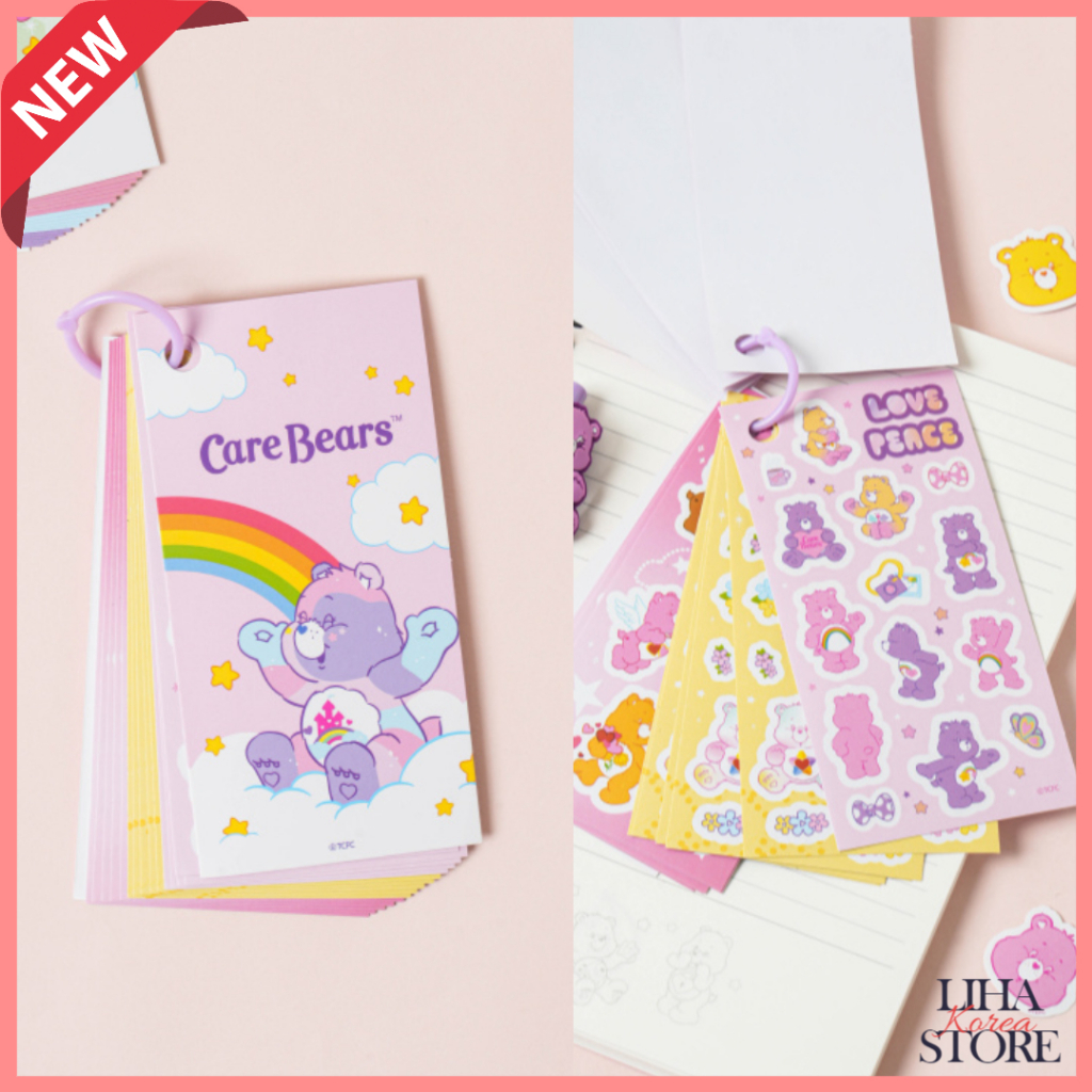 CareBears Sticker Set Care Bears Ring Note Sticker Set(15pieces)Rainbow Bear Sticker | Shopee ...