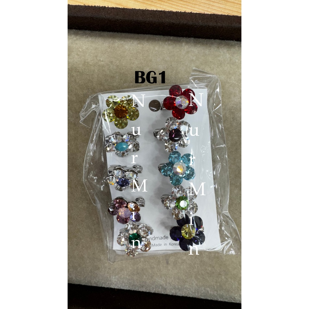 [MADE IN KOREA] Korean Swarovski Baby Brooch Flower Set 10pcs | Shopee ...