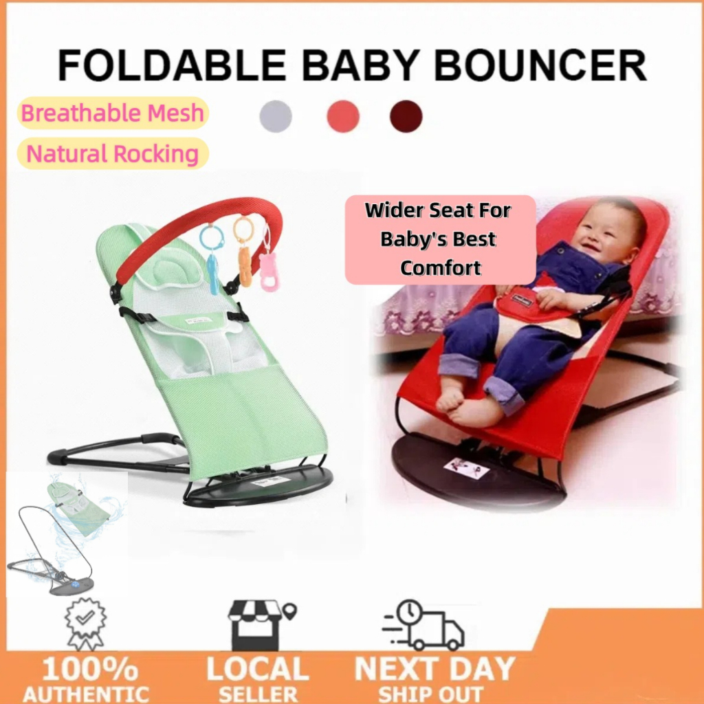 [SG Seller] Foldable Baby Sleeping Mesh Rocking Chair Baby Balance ...