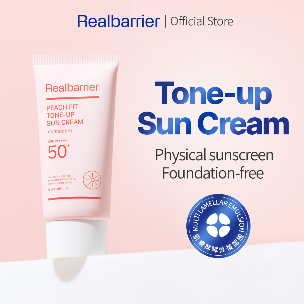 [REAL BARRIER] Peach Fit Tone-up Sun Cream 50ml SPF 50+ PA++++ | Shopee Malaysia