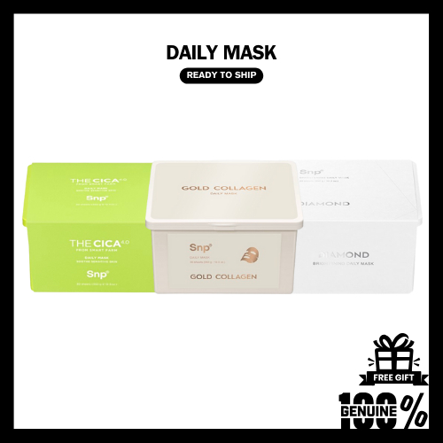 Snp Daily Mask 3 Types (30ea) Gold Collagen Diamond Brightening The ...
