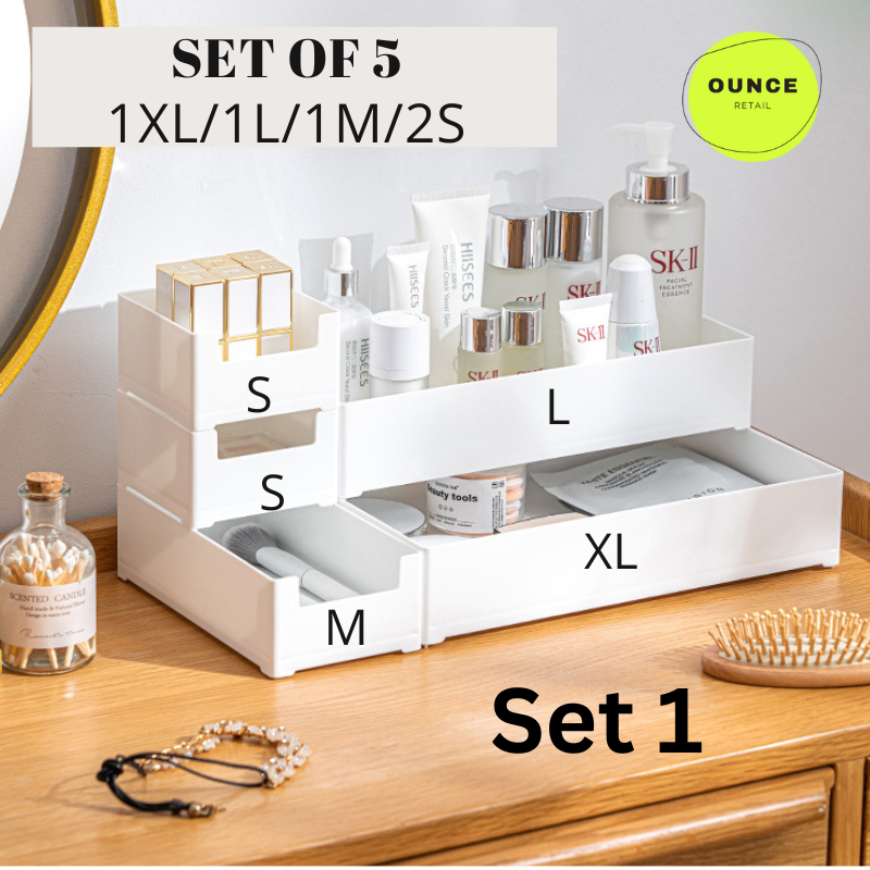 Organizers Containers Storage White ABS Japandi Vanity Counter Kitchen ...