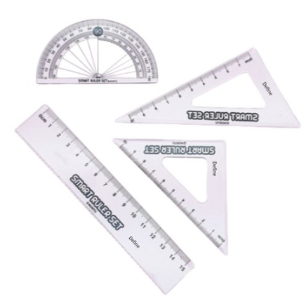 KOREA Triangle ruler, Protractor, Straightedge for 4 in 1 pack | Shopee ...