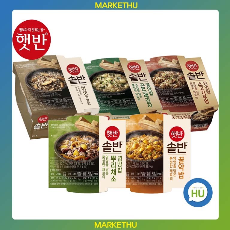 [CJ HATBAN]Korean Nutritious Rice 200g 5 Flovors Mushrooms, Sweet Rice ...