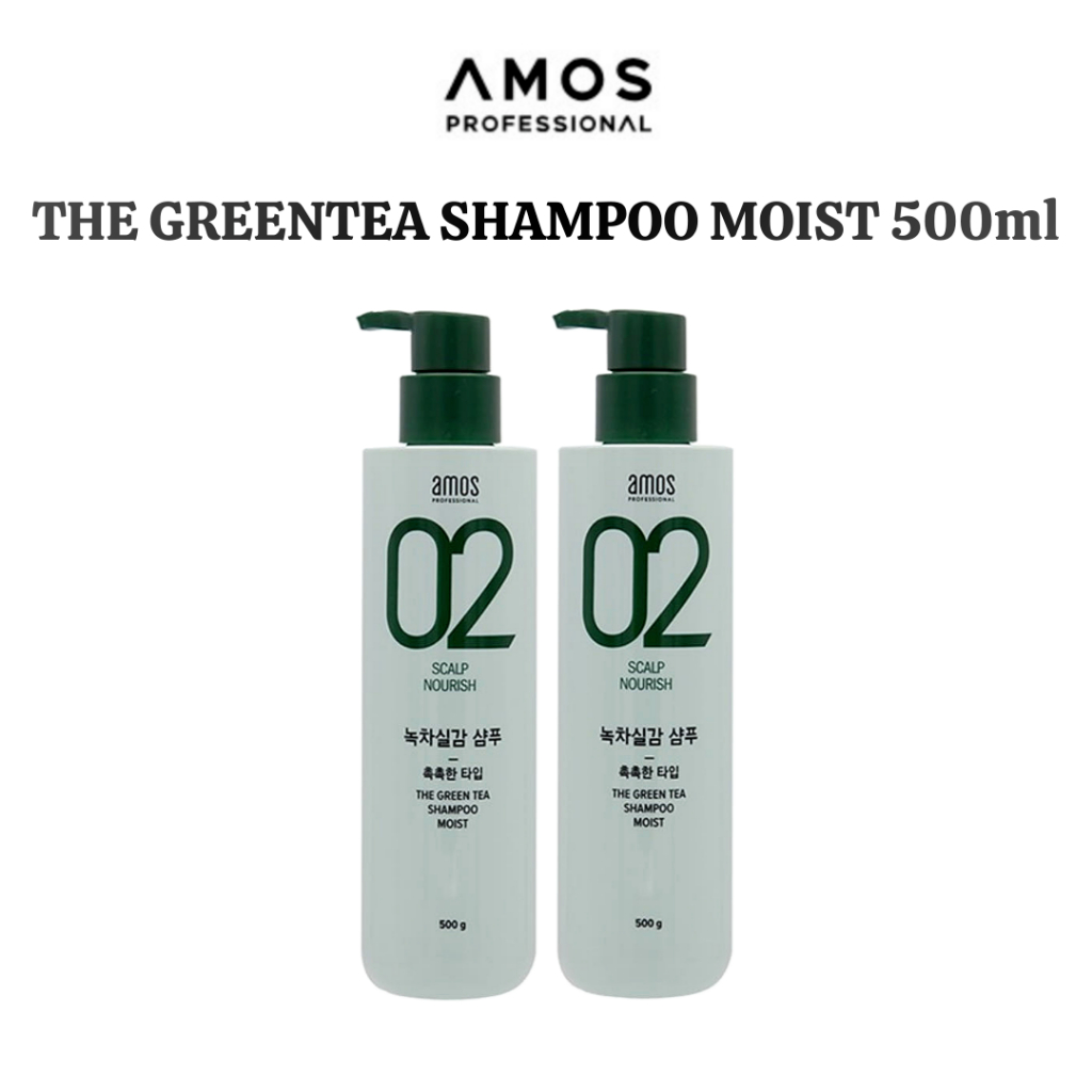 AMOS The Green tea Shampoo Moist 500ml | Anti Hair Loss | Oily Scalp ...