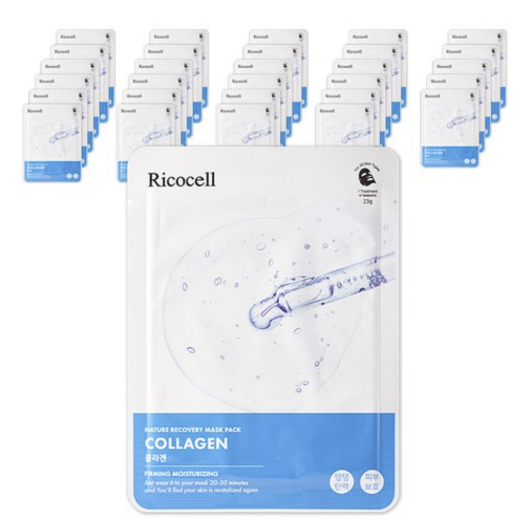 RicoCell Nature Recovery Mask Pack Collagen 23g 30 Pack | Shopee Malaysia