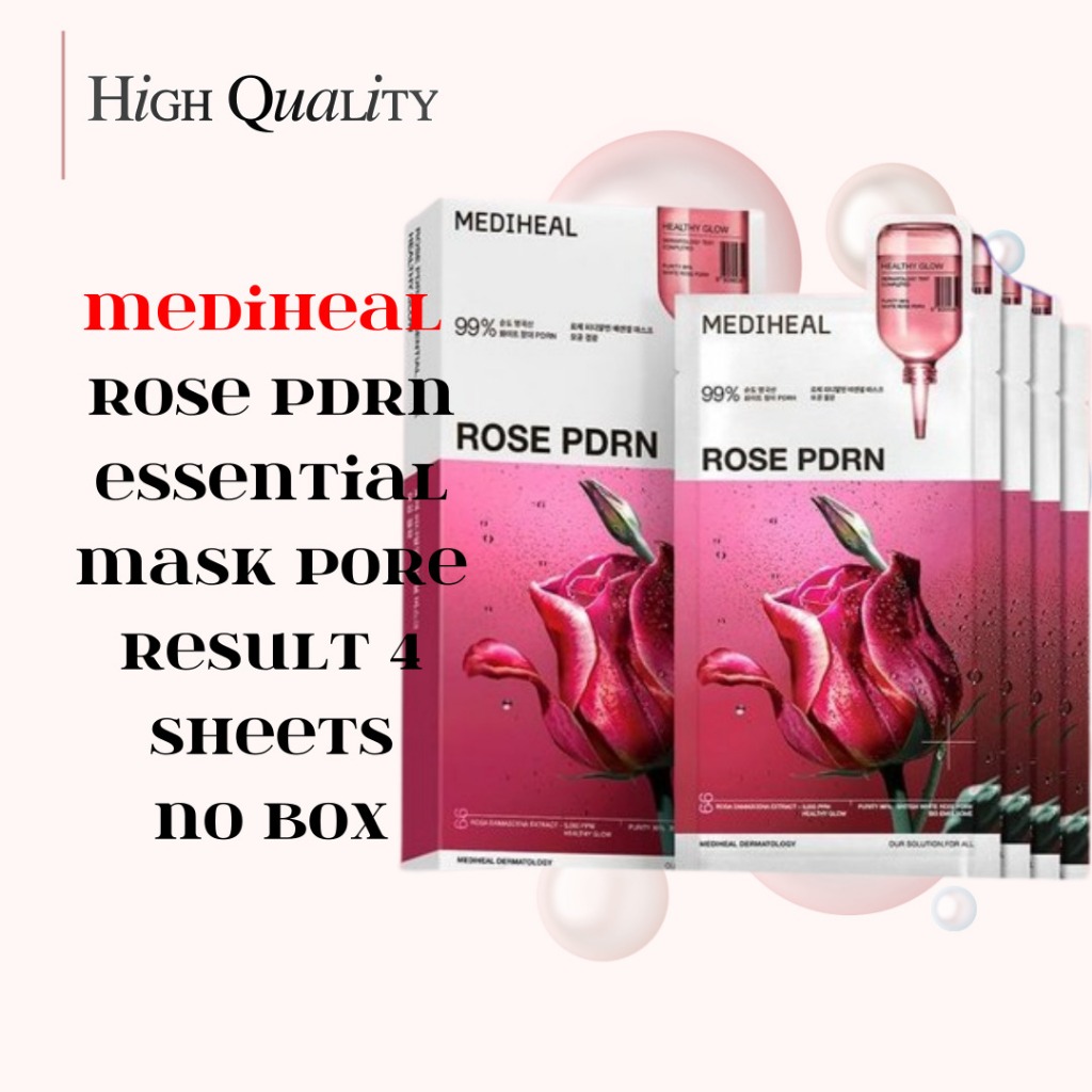 Mediheal Rose PDRN Essential Mask Pore Result 4 sheets (NO BOX) | Shopee Malaysia