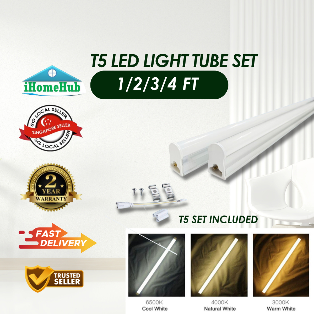 T5 LED Tube Set 5W 10W 15W 20W (1ft 2ft 3ft 4ft) | Shopee Malaysia