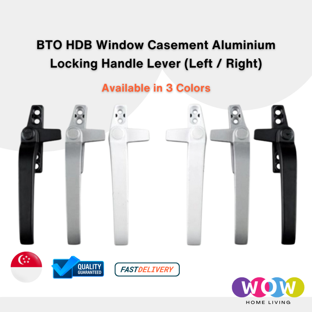 BTO HDB Window Casement Aluminium Locking Handle Lever (Left / Right ...