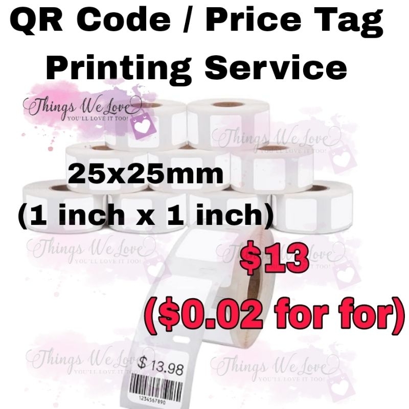 QR Bar Code Price Tag LOGO Printing Service For Business Return ...