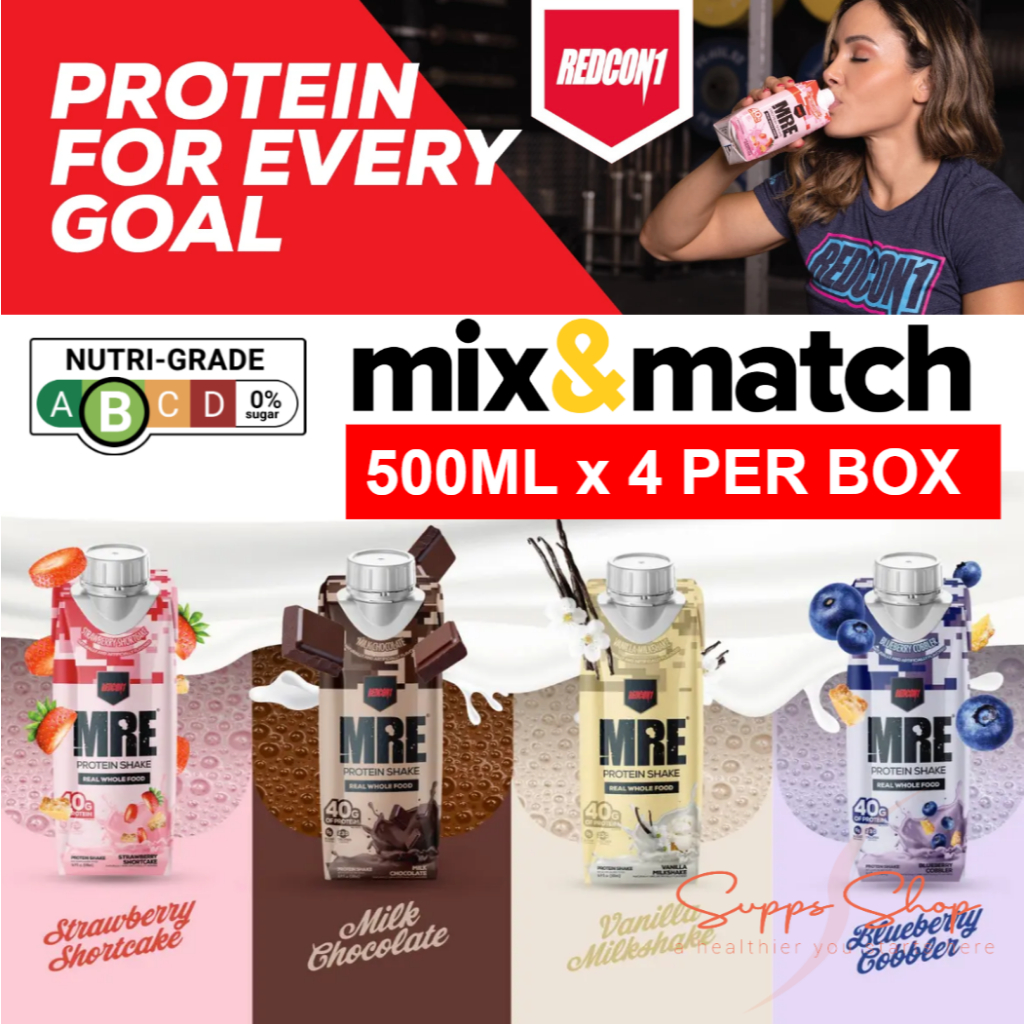 REDCON1 [MIX N MATCH] MRE 40grams Protein RTD to Drink Shake, ANY 4 x 500ml Packs | Shopee Malaysia