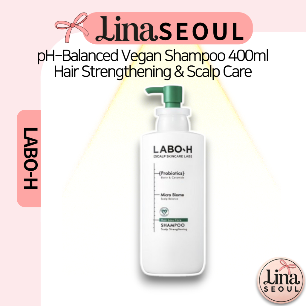 LABO-H pH-Balanced Vegan Shampoo 400ml Hair Strengthening & Scalp Care ...