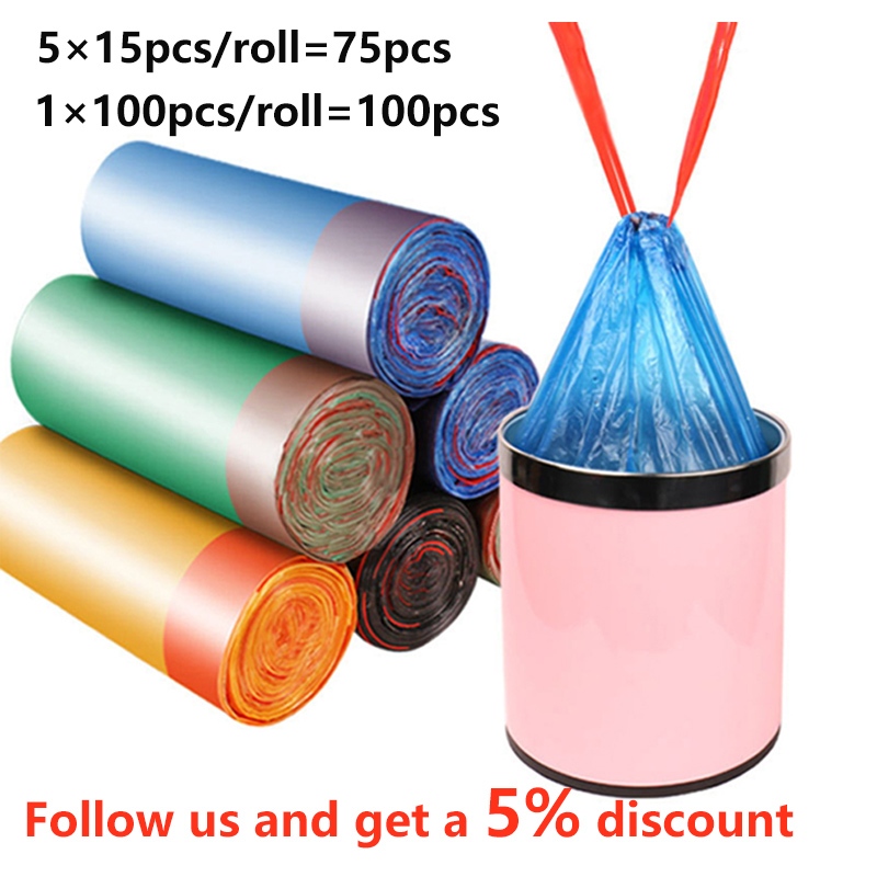 Drawstring Garbage Bag/ Trash Bag/ Rubbish Bag/ Plastic Bag/ Dustbin ...