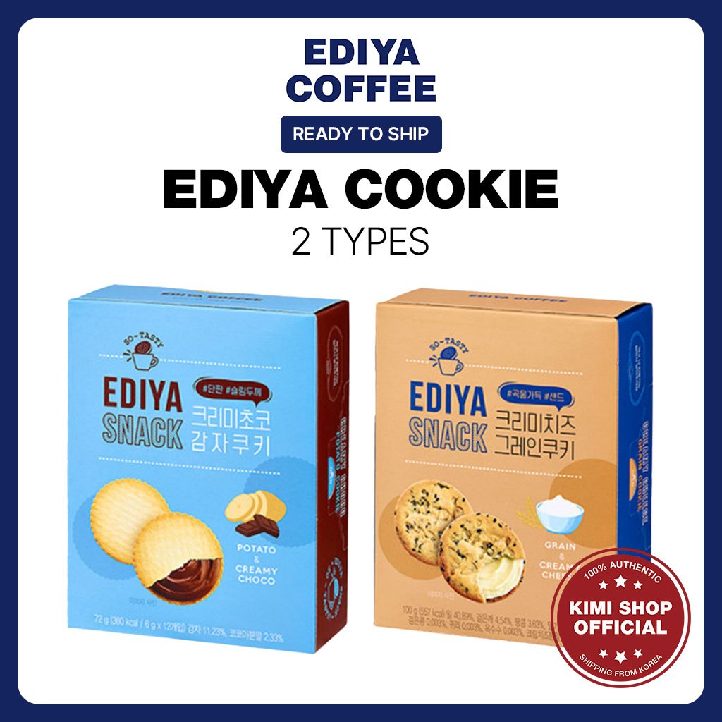 [EDIYA] Korean Snack Creamy Choco Potato Cookie & Creamy Cheese Grain ...