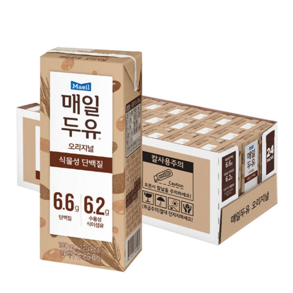 Maeil Soy Milk Original 190ml X 12packs / 24packs Soy Concentrate with 5 Grains Vegetable ...