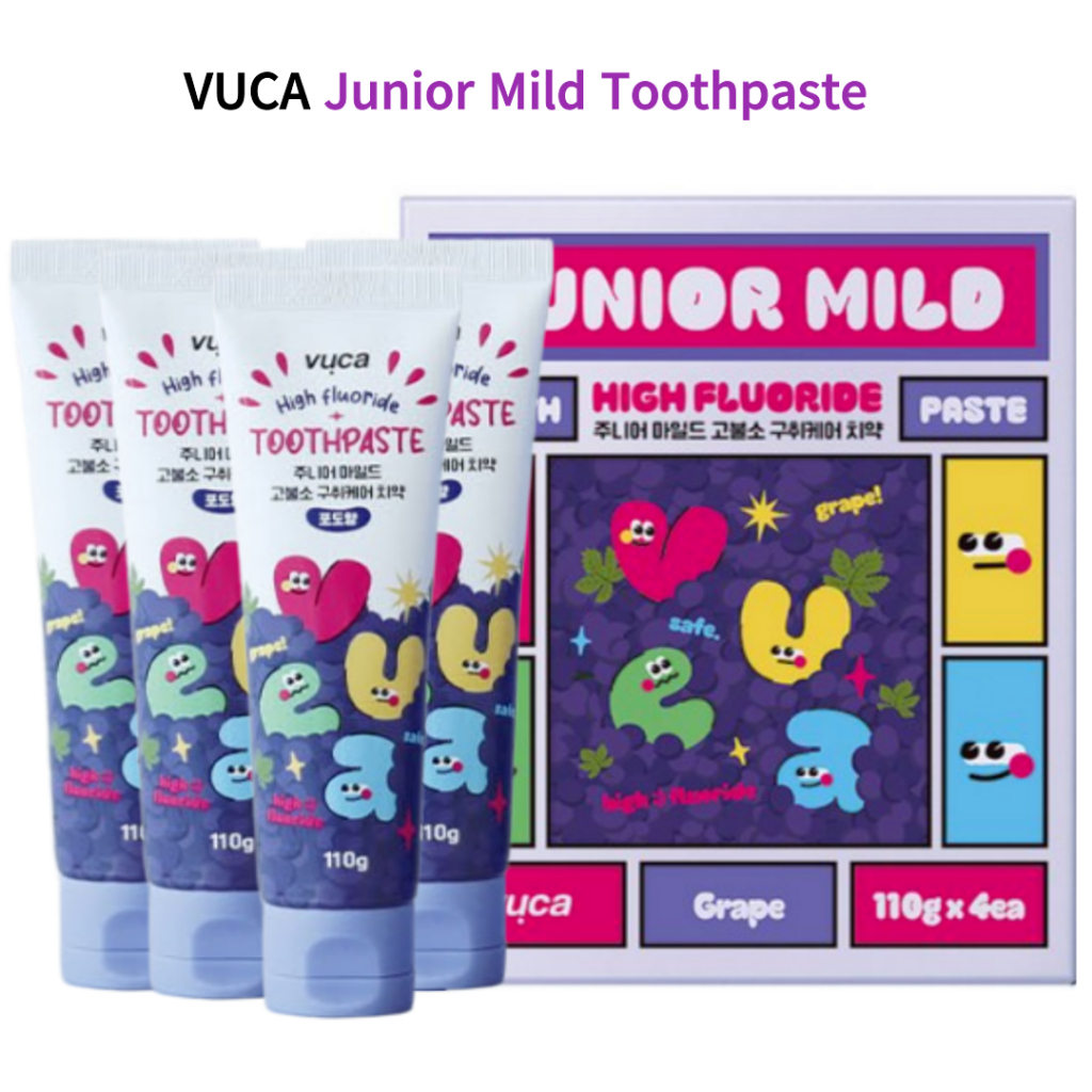 VUCA Junior Mild Toothpaste High Fluoride Breath Care - Grape Flavor ...