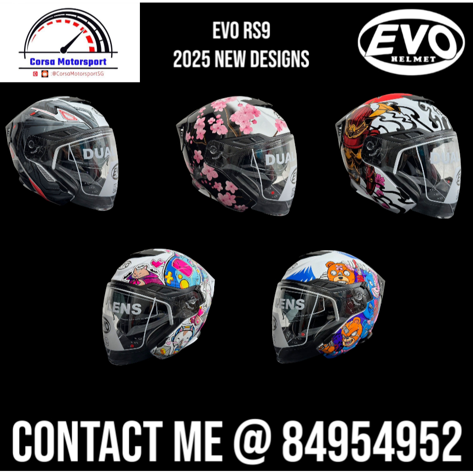 [SG SELLER] PSB APPROVED! EVO RS9 2025 Openface Helmet Naughty Samurai ...