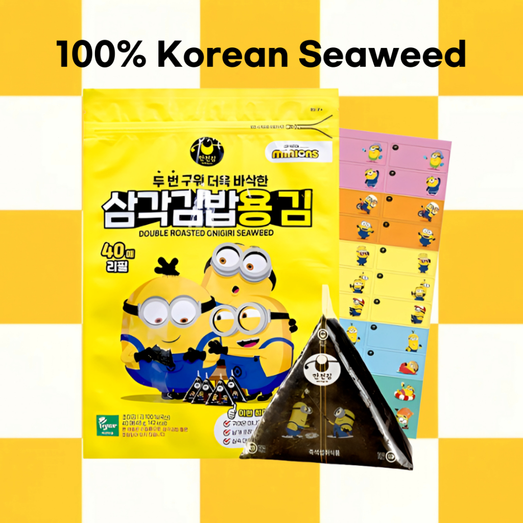 [Manjeon Gim] Minions Twice Roasted Triangle Gimbap Onigiri Nori Korean ...