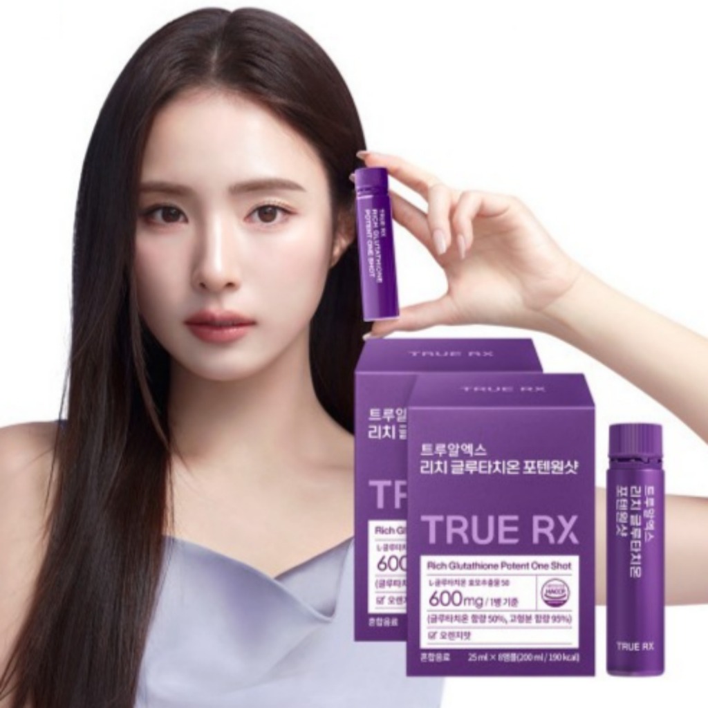 TRUE RX Rich Glutathione Poten One Shot 25ml × 8-ampoule/box, Ceramide, Hyaluronic Acid, Elastin ...