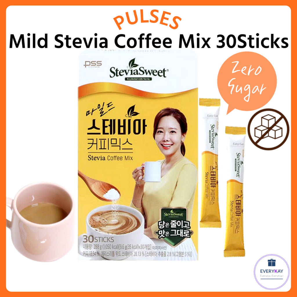 🇰🇷[PULSES] Mild Stevia Coffee Mix 30Sticks | Stevia Sweet | Zero Sugar ...