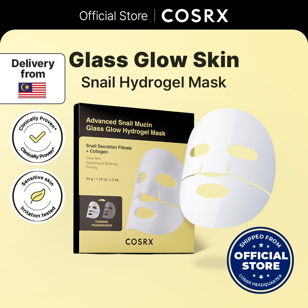 [COSRX][NEW] Advanced Snail Mucin Glass Glow Hydrogel Mask 3 sheets ...