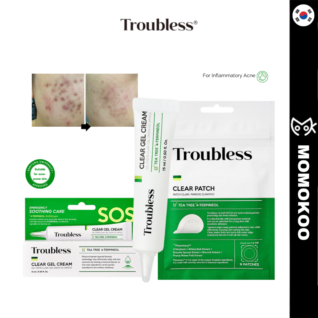 [Troubless] Acne Care Set (Clear Gel Cream 1pcs + Clear Patch 1pc ...